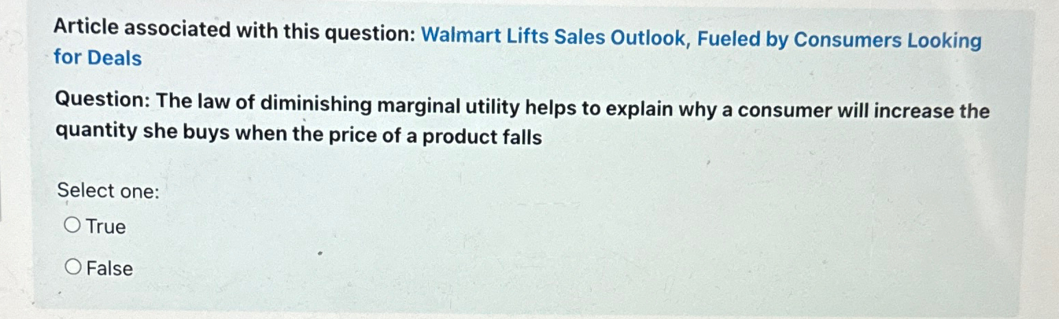 Solved Article associated with this question: Walmart Lifts | Chegg.com