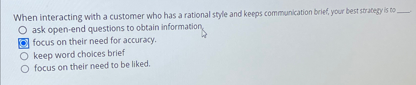 Solved When interacting with a customer who has a rational | Chegg.com