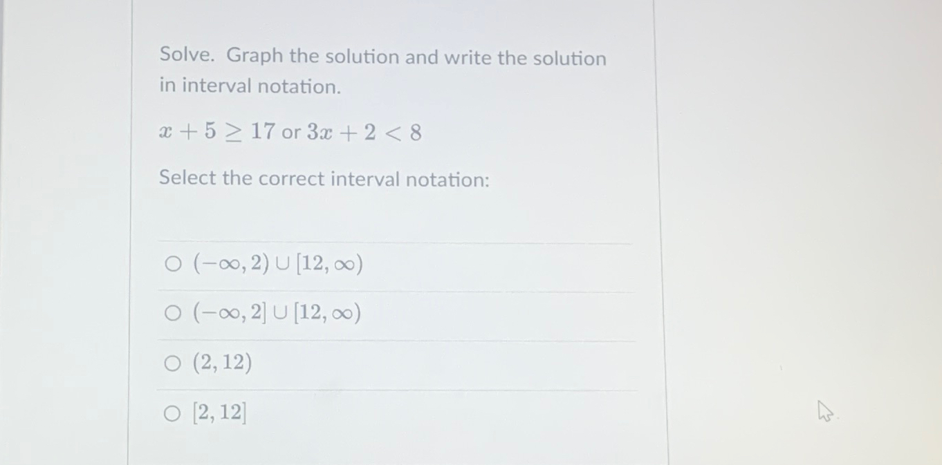 Solved Solve. Graph the solution and write the solution in | Chegg.com