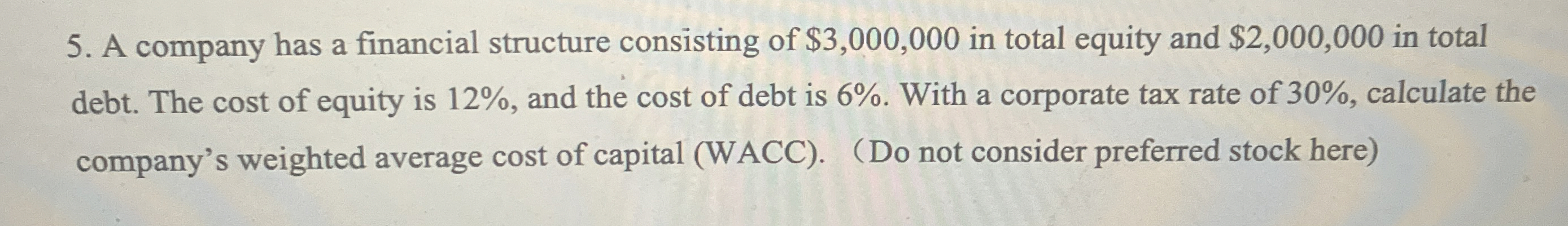 Solved SOLVE USING EXCEL. A company has a financial | Chegg.com