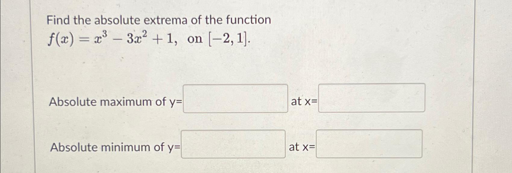 Solved Find the absolute extrema of the | Chegg.com