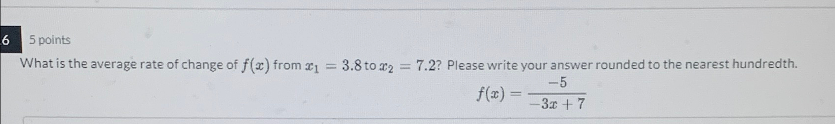 Solved 65 ﻿pointsWhat is the average rate of change of f(x) | Chegg.com