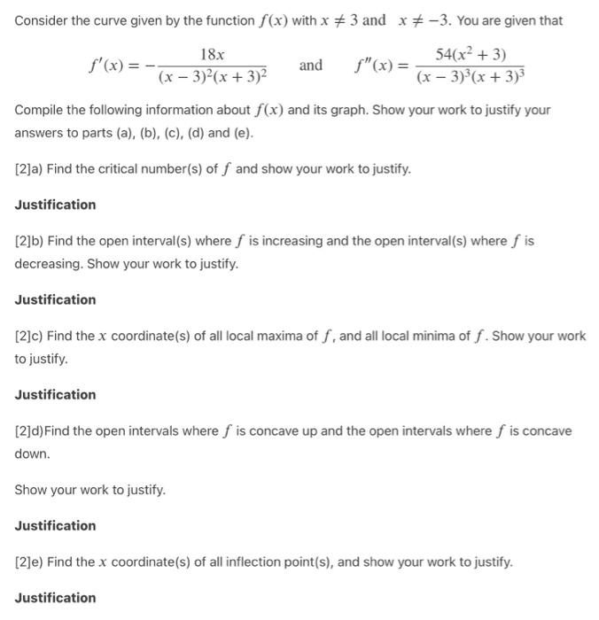 Solved Consider the curve given by the function f(x) with | Chegg.com