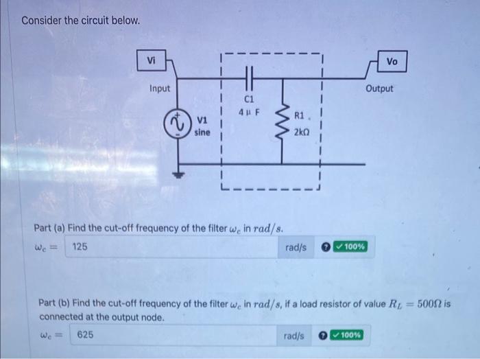 Solved Consider the circuit below. Part (a) Find the cut-off | Chegg.com