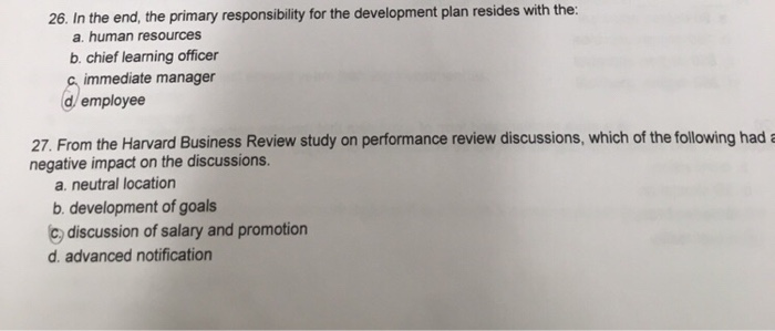 Solved 26. In the end, the primary responsibility for the | Chegg.com