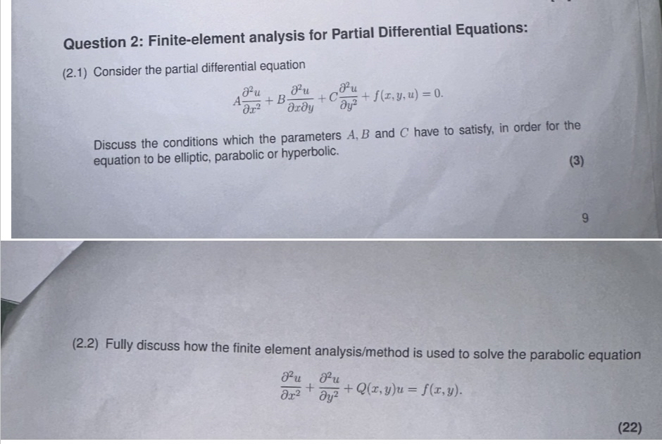Solved Question 2: Finite-element analysis for Partial | Chegg.com