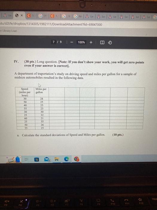 Solved IV. ( 30pts.) Long question. [Note: If you don't show | Chegg.com
