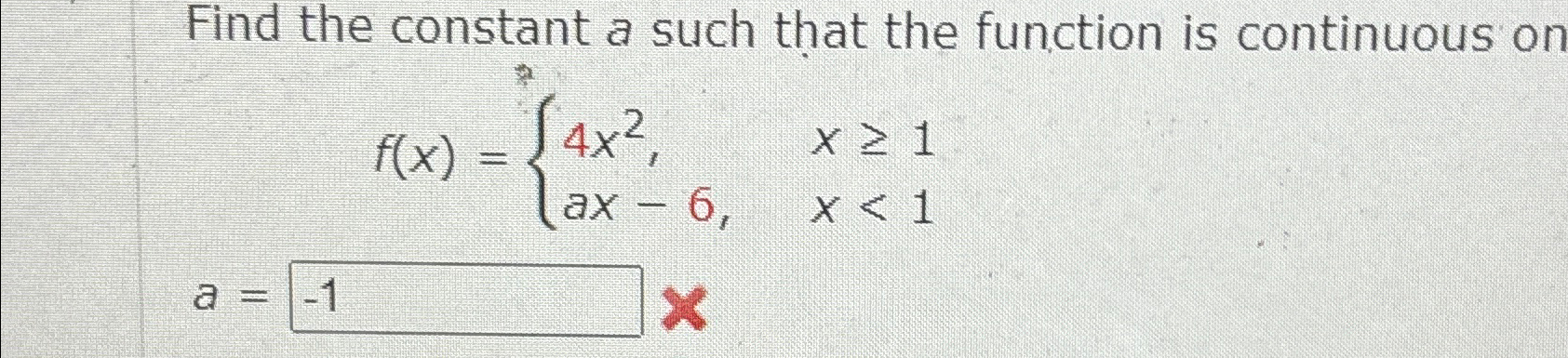 Solved Find the constant a such that the function is | Chegg.com