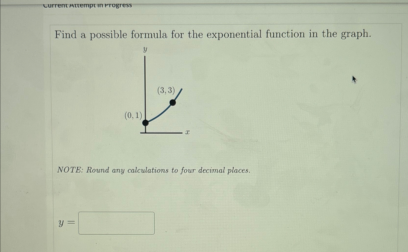 Solved Current Attempt in rrogressFind a possible formula | Chegg.com