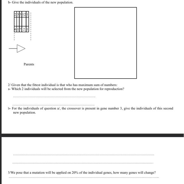 /10 Question 4. Solve the following Genetic Algorithm | Chegg.com