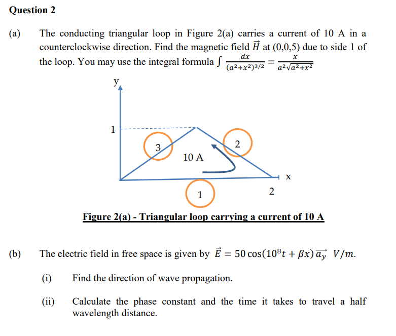 Solved Question 2(a) ﻿The conducting triangular loop in | Chegg.com