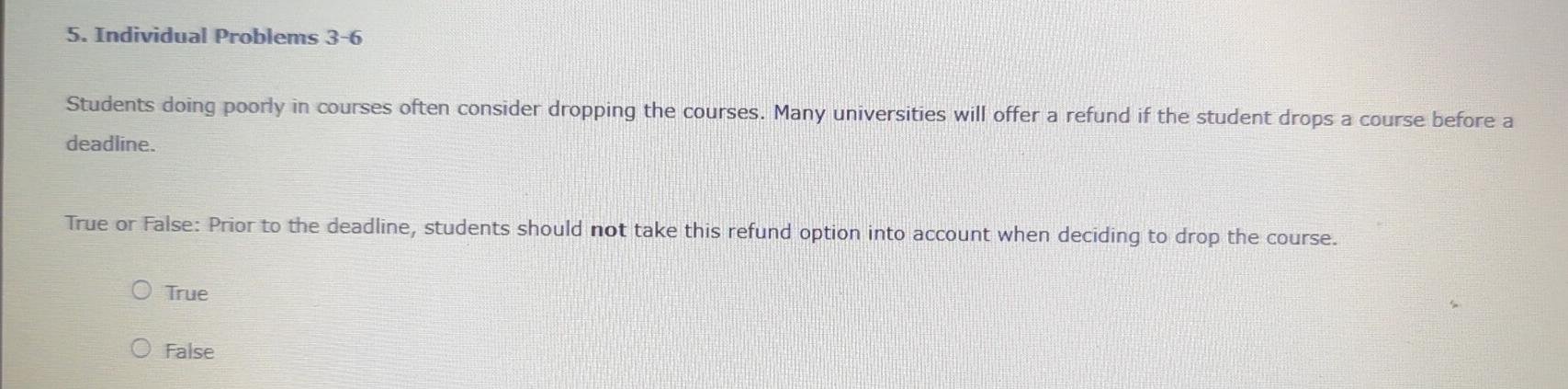 Solved Individual Problems 3-6Students doing poorly in | Chegg.com