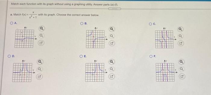 Solved Match each function with its graph without using a | Chegg.com