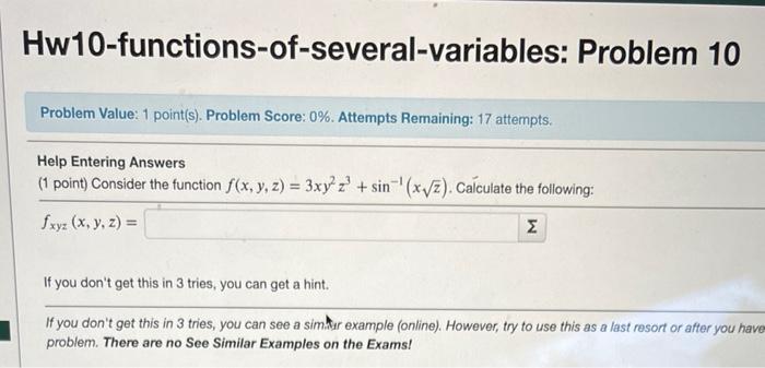 Solved Hw10 Functions Of Several Variables Problem 10