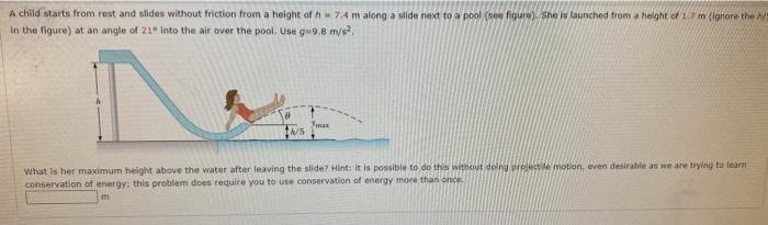 Solved A child starts from rest and slides without friction | Chegg.com