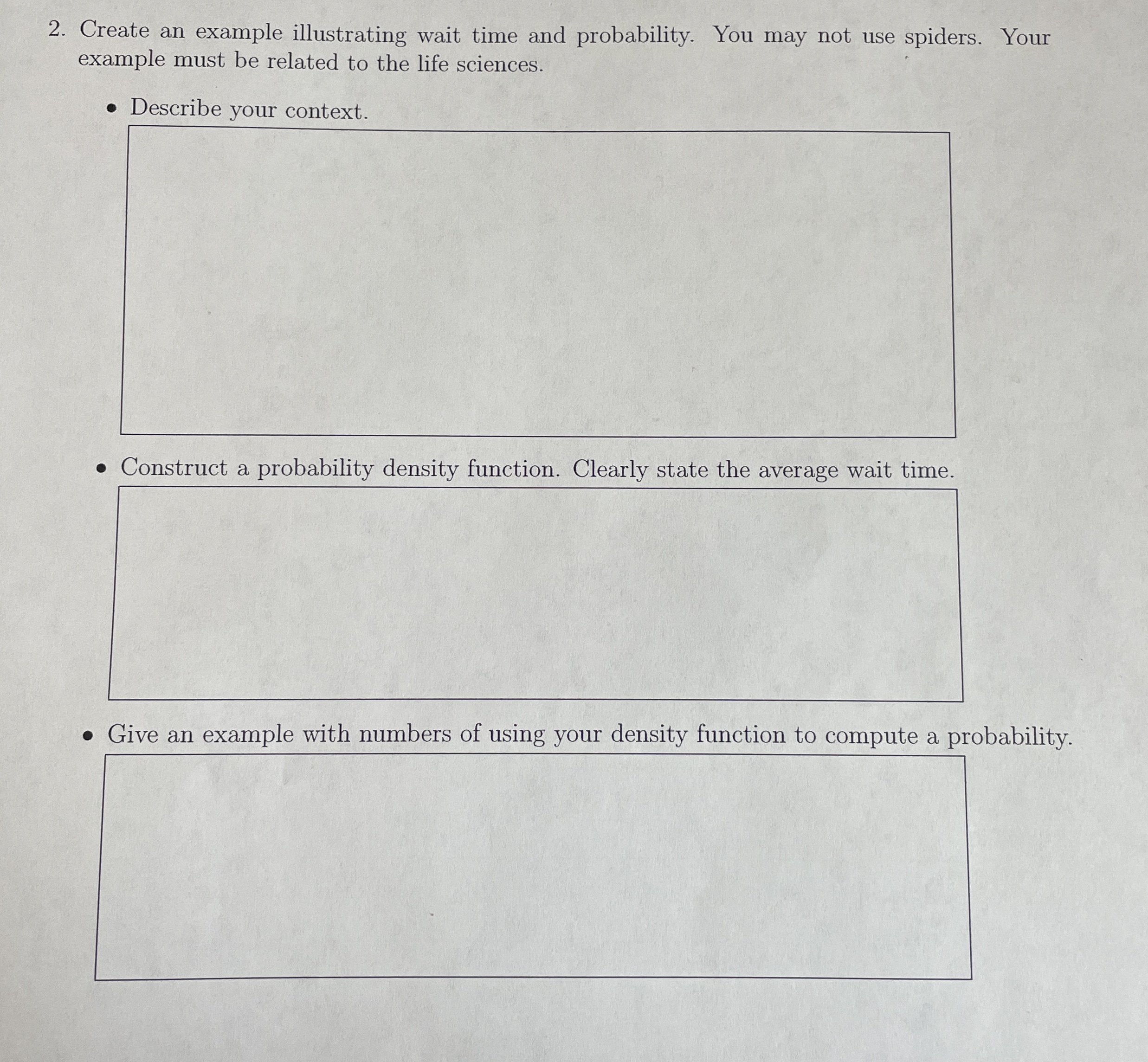 Solved Create an example illustrating wait time and | Chegg.com