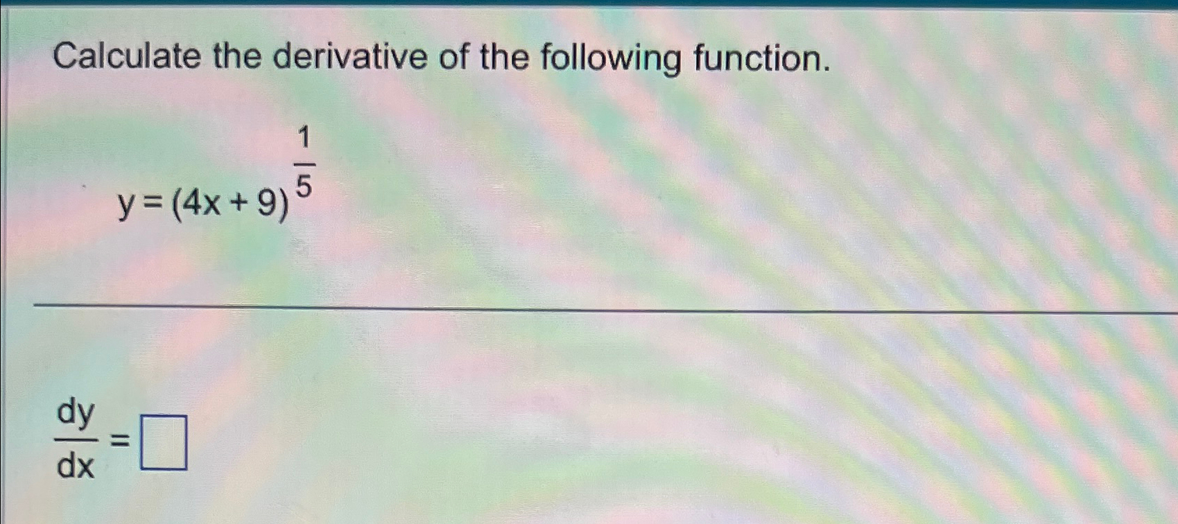 Solved Calculate the derivative of the following | Chegg.com