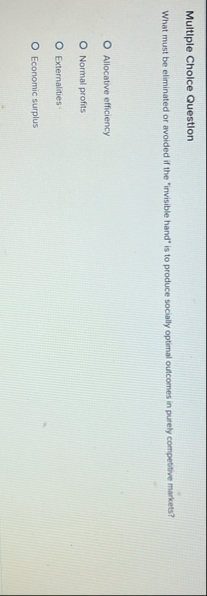 Solved Multiple Cholce QuestionWhat must be eliminated or | Chegg.com