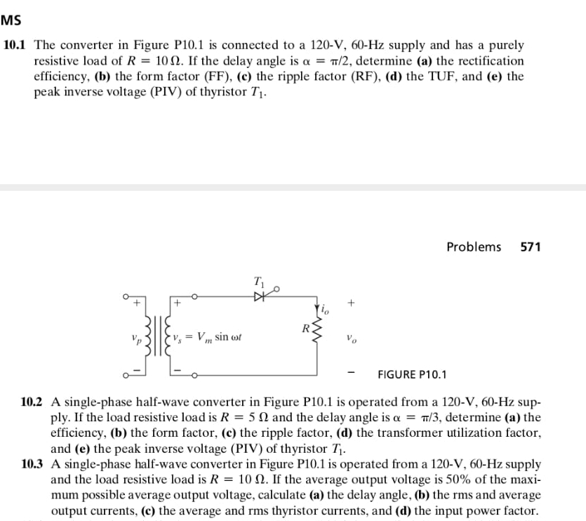 Solved 10.1 ﻿The converter in Figure P10.1 ﻿is connected to | Chegg.com