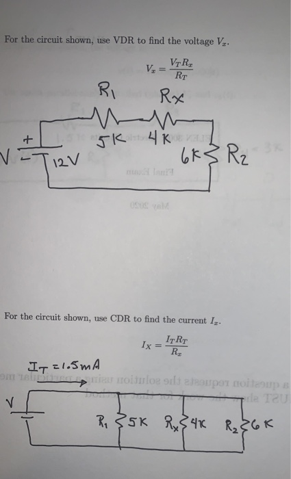 Solved For the circuit shown, use VDR to find the voltage | Chegg.com