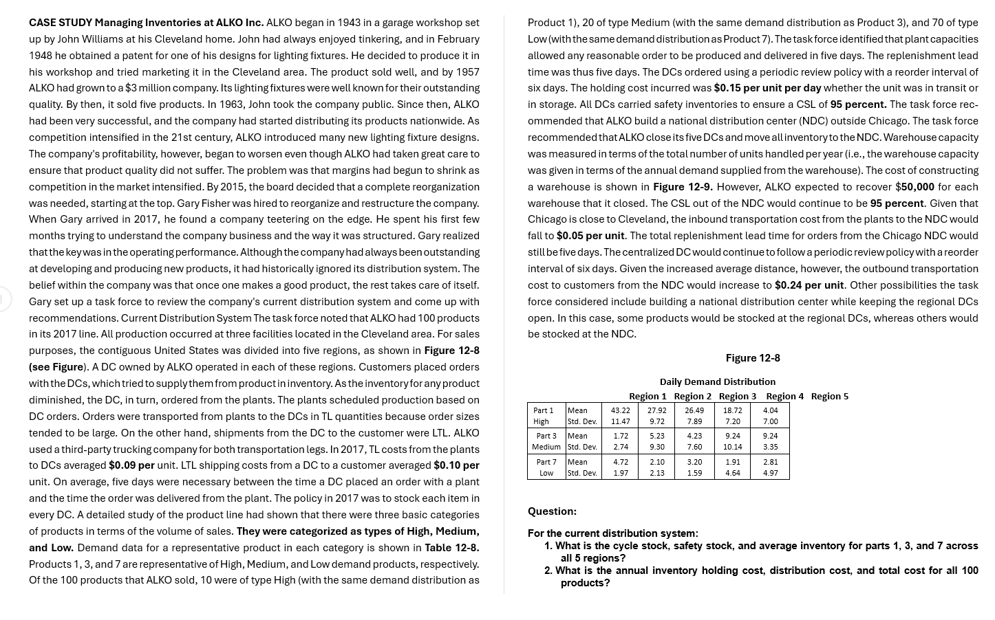 Solved CASE STUDY Managing Inventories at ALKO Inc. ALKO | Chegg.com Solved CASE STUDY Managing Inventories at ALKO Inc. ALKO | Chegg.com
