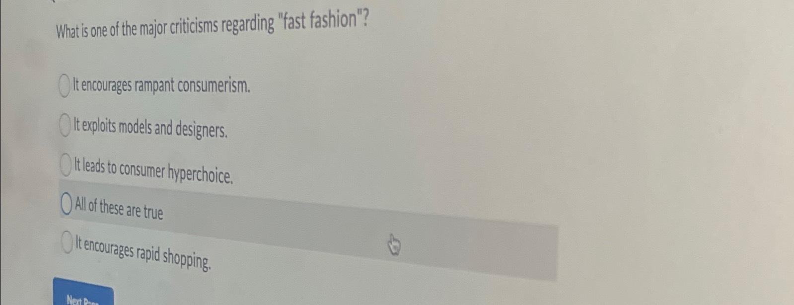 Solved What is one of the major criticisms regarding "fast | Chegg.com