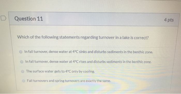 Solved Question 11 4 pts Which of the following statements | Chegg.com