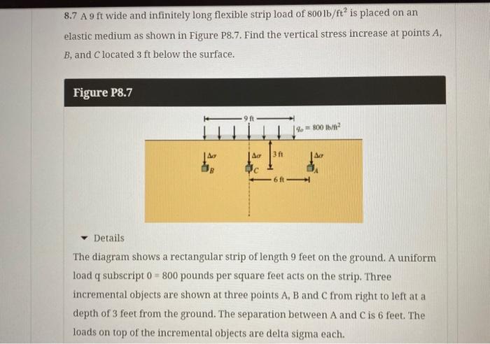 Solved 8.7 A 9ft wide and infinitely long flexible strip | Chegg.com