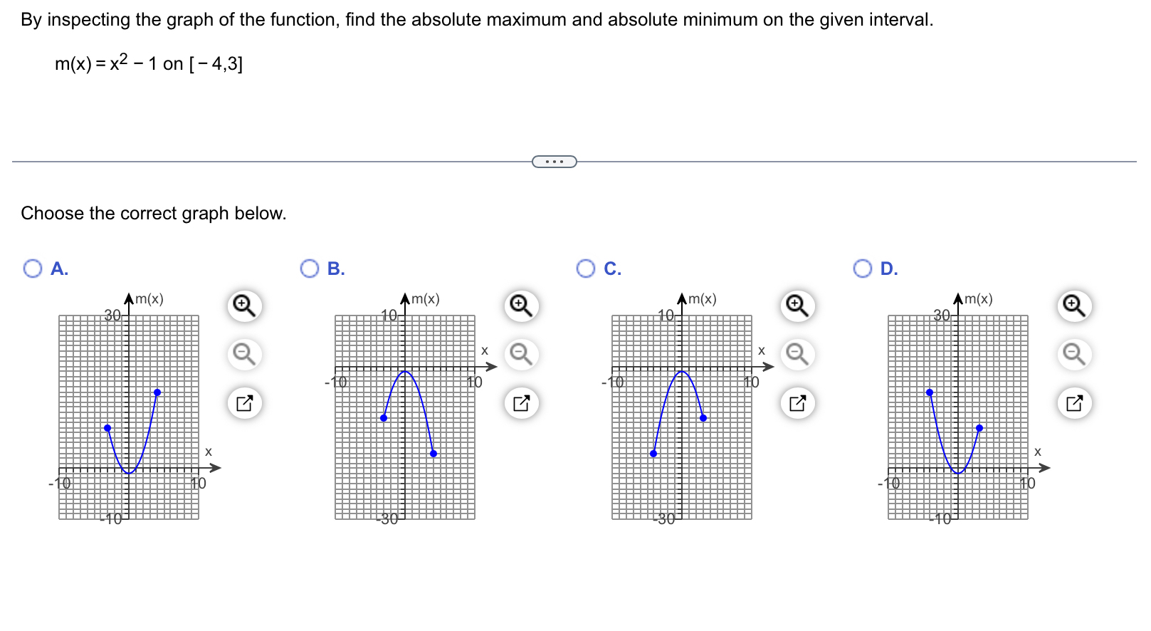 Solved By inspecting the graph of the function, find the | Chegg.com
