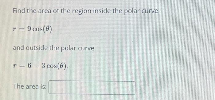 Solved Find the area of the region inside the polar curve | Chegg.com