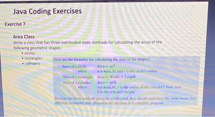 Solved Exercise 4-a - Create a class named | Chegg.com