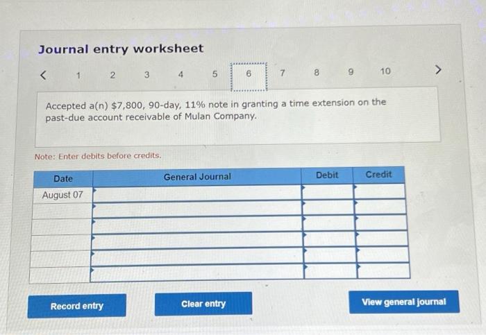 Solved Journal entry worksheetJournal entry worksheet 6789 | Chegg.com