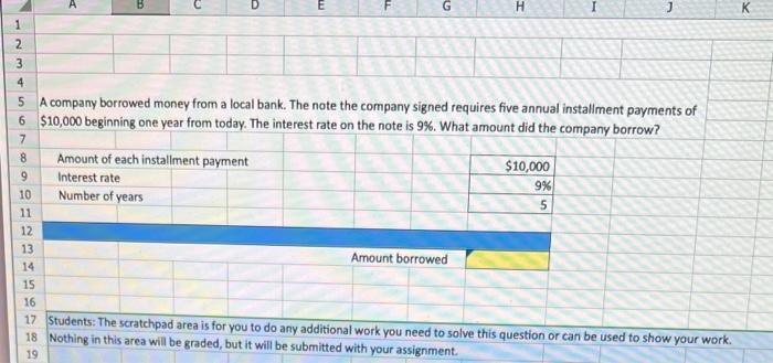 Solved A company borrowed money from a local bank. The note | Chegg.com
