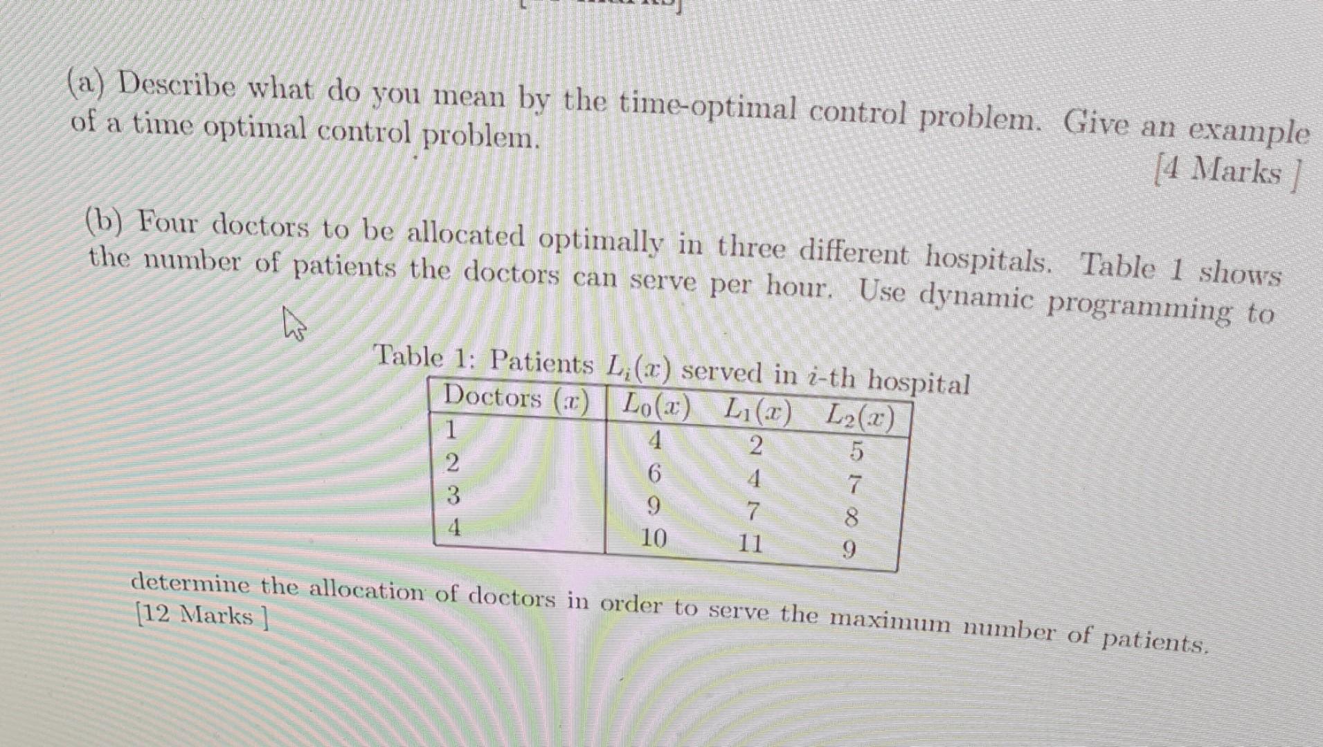 Solved (a) Describe what do you mean by the time-optimal | Chegg.com