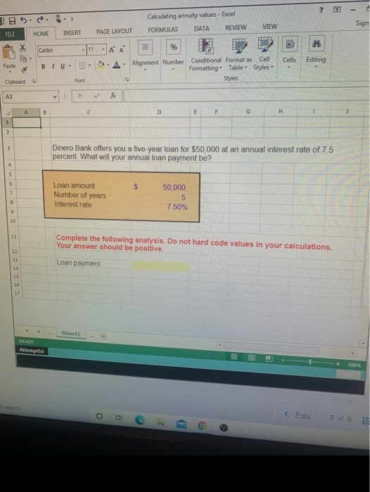 Solved 5 Calculating annuity values - Excel FORMULAS DATA | Chegg.com