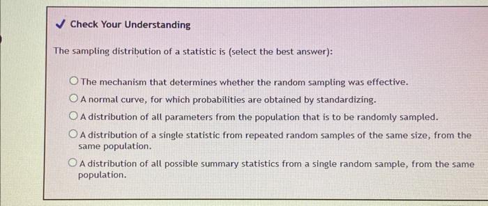 Solved Check Your Understanding The sampling distribution of | Chegg.com