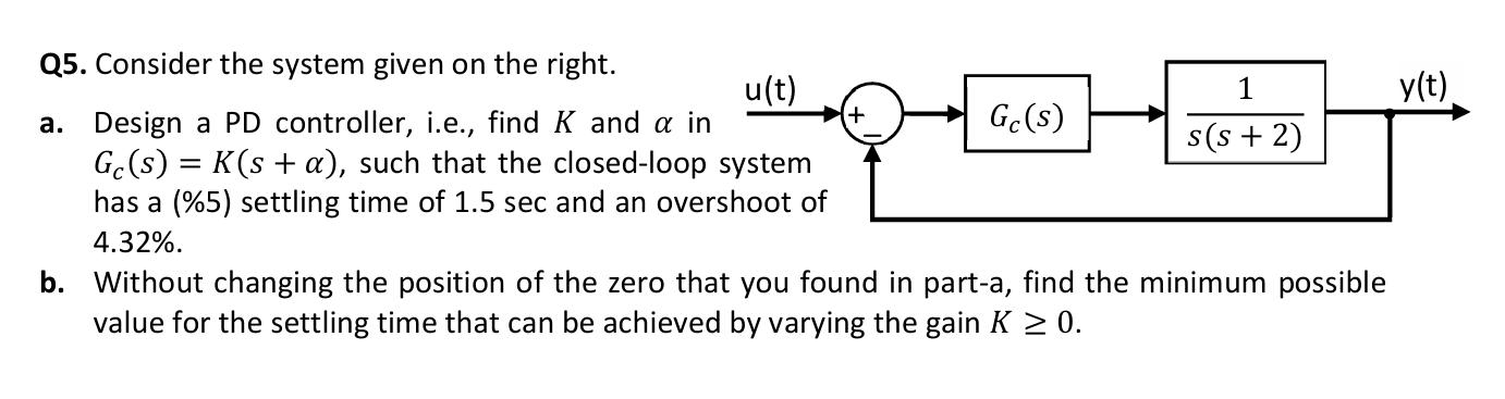 Solved Q5. ﻿Consider the system given on the right.a. | Chegg.com
