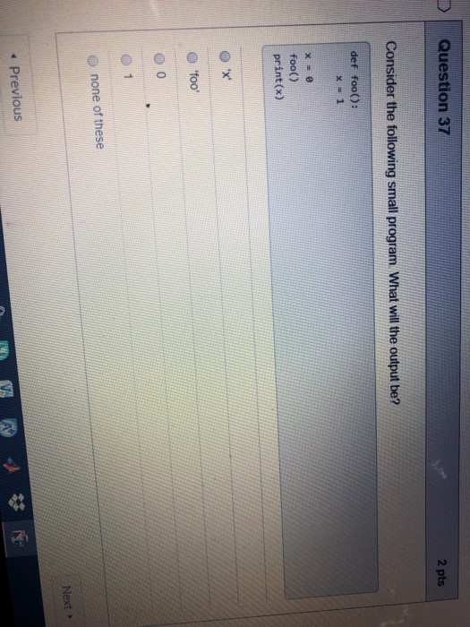 Solved Question 37 2 pts Consider the following small | Chegg.com