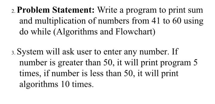 Solved 2 Problem Statement Write A Program To Print Sum 0547