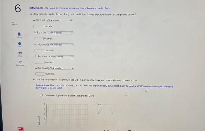 Solved b. Use this information to construct the US export | Chegg.com