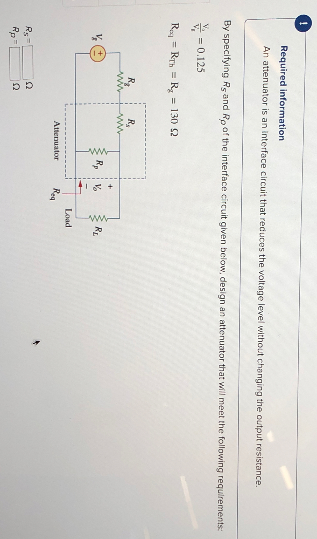 Solved !Required informationAn attenuator is an interface | Chegg.com