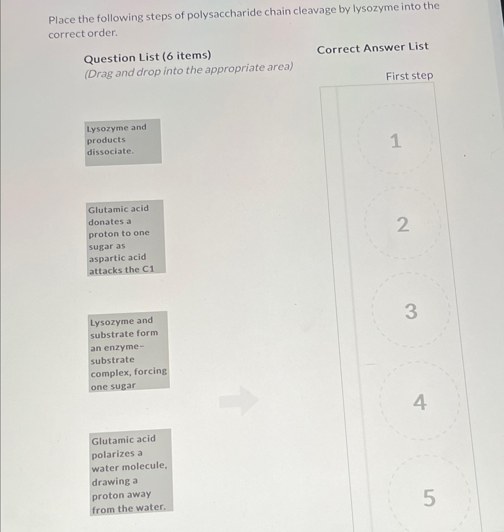 Solved Place the following steps of polysaccharide chain | Chegg.com