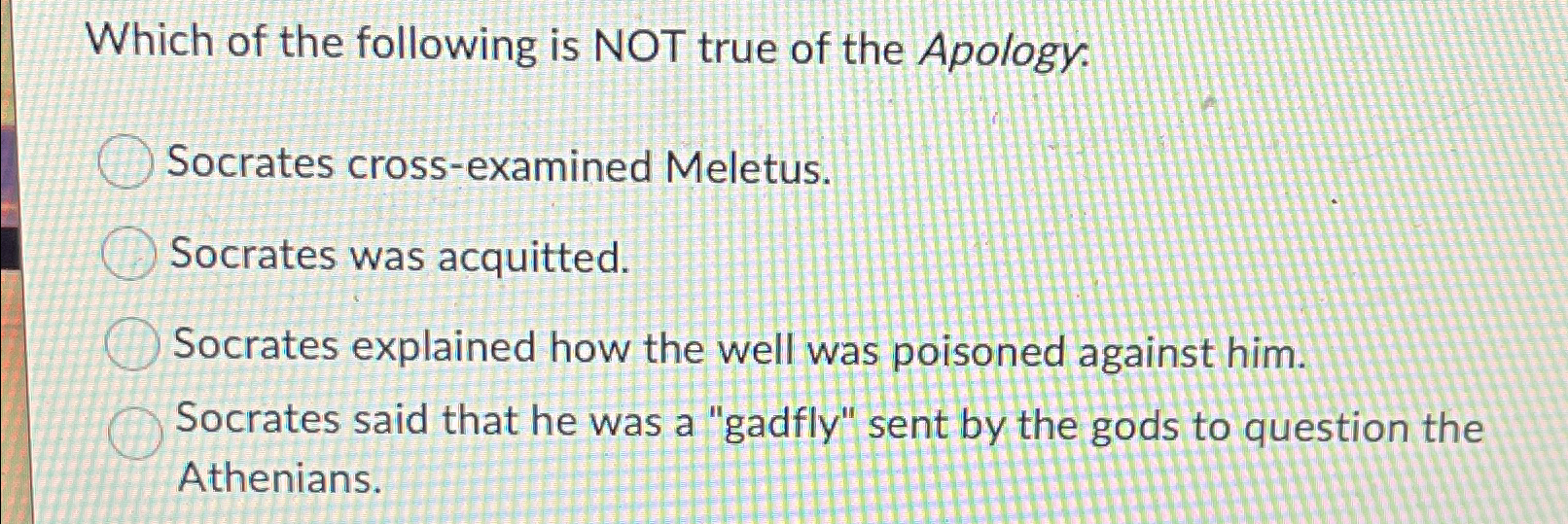 Solved Which of the following is NOT true of the | Chegg.com