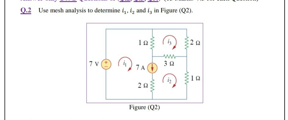 Solved 0.2 Use mesh analysis to determine ij, iz and iz in | Chegg.com