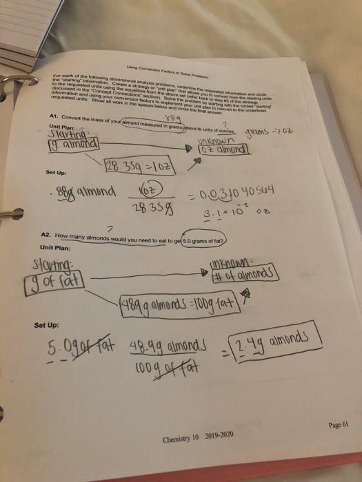 Solved Using Conversion Factors to Solve Problems analythe | Chegg.com