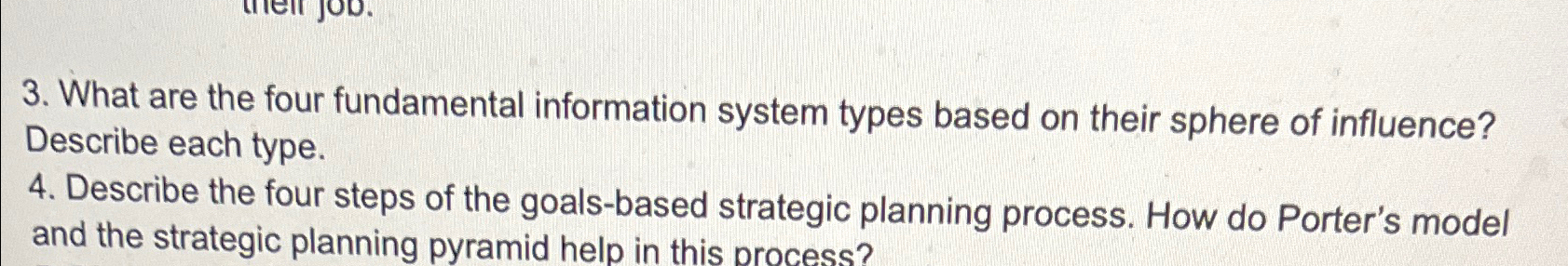 Solved What are the four fundamental information system | Chegg.com