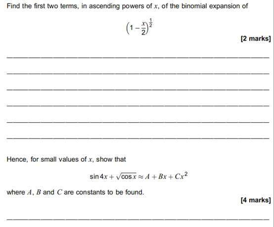 Solved Find the first two terms, in ascending powers of x, | Chegg.com