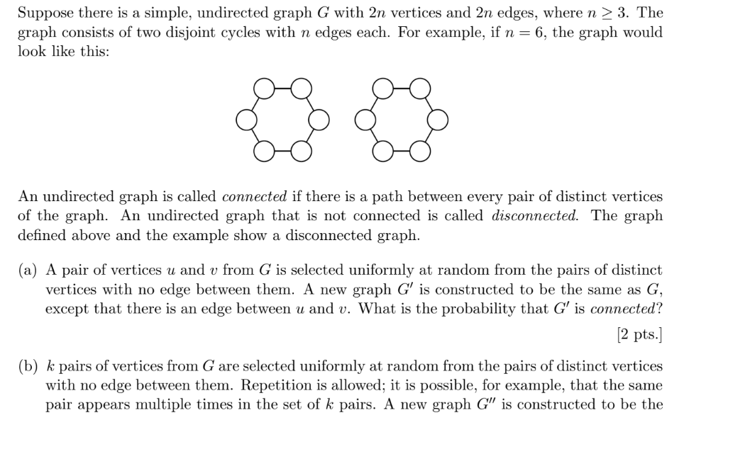 Solved Suppose there is a simple, undirected graph \( ﻿G \) | Chegg.com