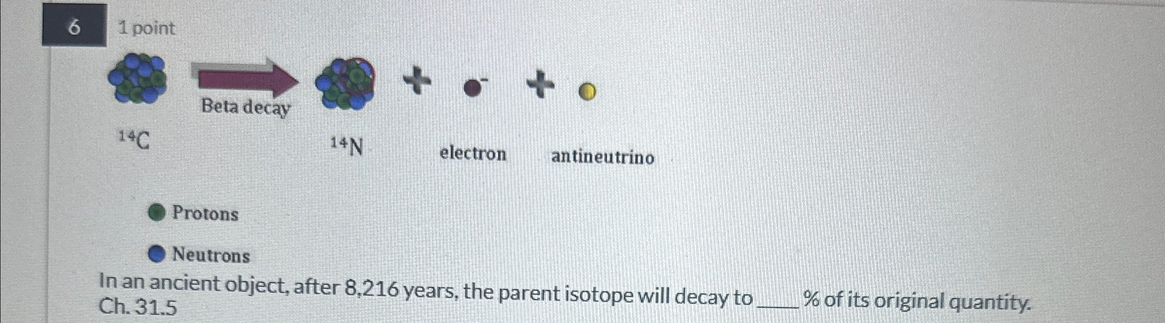 Solved In an ancient object, after 8,216 ﻿years, the parent | Chegg.com