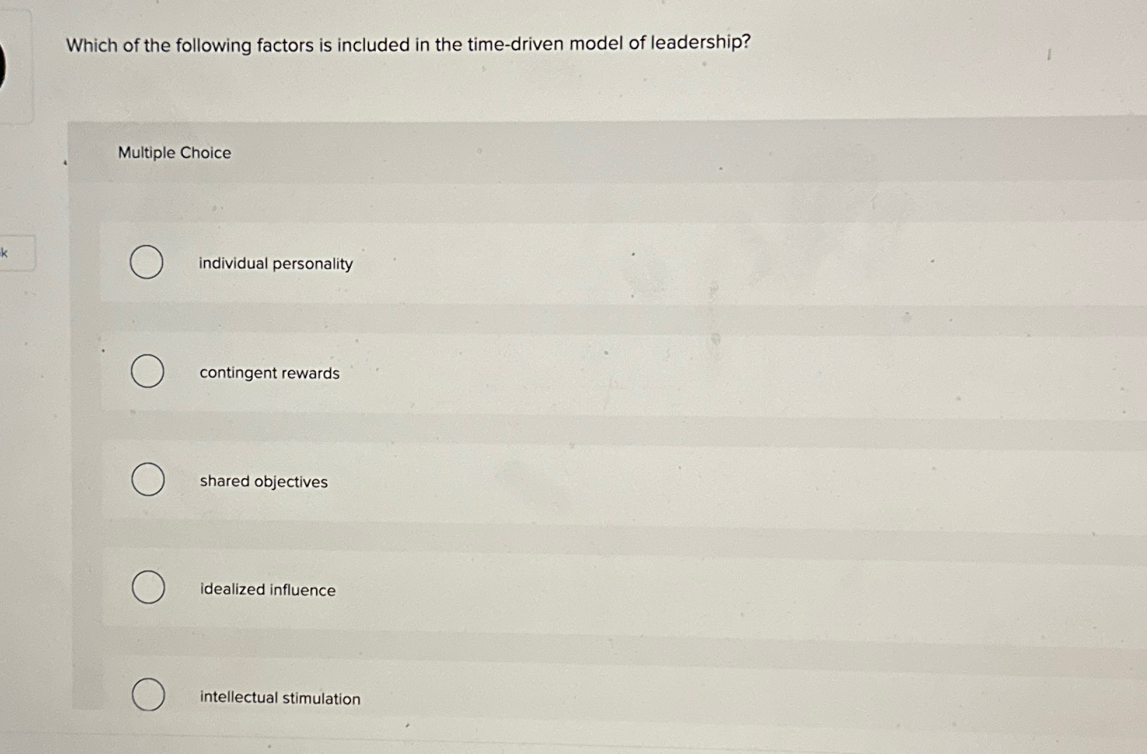 Solved Which of the following factors is included in the | Chegg.com